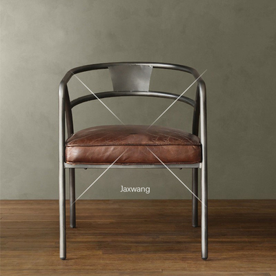 Nordic Dining Chairs Wrought Iron Simple Leisure Milk Tea
