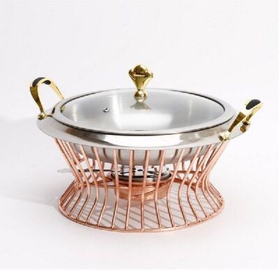 Stainless Steel Hot pot Set Mini Hotpot Holder Glass Lid