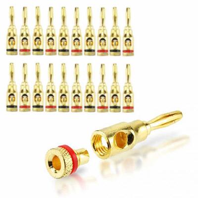 20Pcs Gold Banana Plug Plugs Audio Speaker Wire Cable Connec