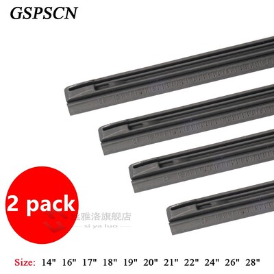 2pc Car Wiper Blade Windscreen Strip Soft Wipers Natural Rub