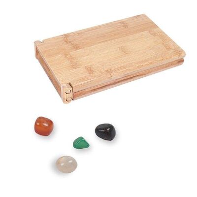 Africa Mancala Board Game with Colorful Natural Stones
