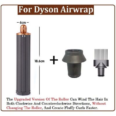 2In1 Long Curling Barrels 40MM Adapters Wide Tooth Comb