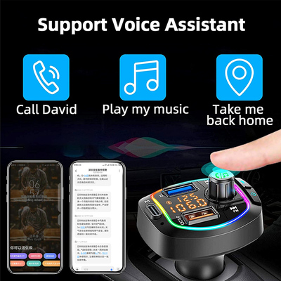 2021 Ambient Light Bluetooth Transmitter Car MP3 Player