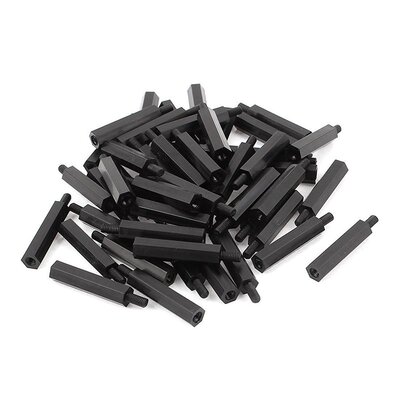 M3 25+6mm Male Female Thread Nylon Hex Standoff Spacer Pilla