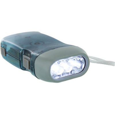 UK Blue Dynamo 3 White LEDs Flashlight  Light Camping Portab