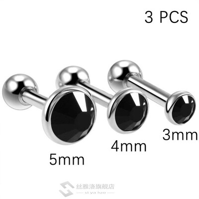 3PCS Surgical Steel  Earring Tragus Cartilage Piercing Barbe