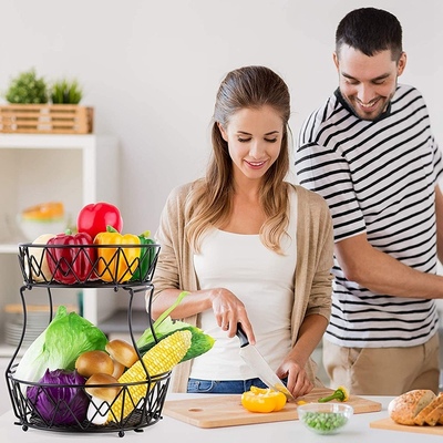 Hot Tiered Fruit Bowls Orange Storage Stacking for Kitchen