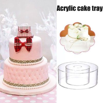 Round Acrylic Fillable Tier Cake Stand Cake Display Scraper