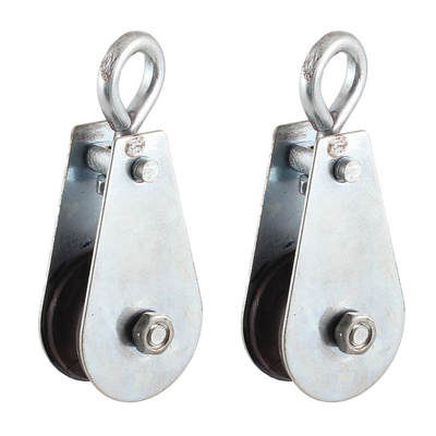 2 Pcs 0.05T Cargo Lifting Tackle Groove Sheave Pulleys Silve
