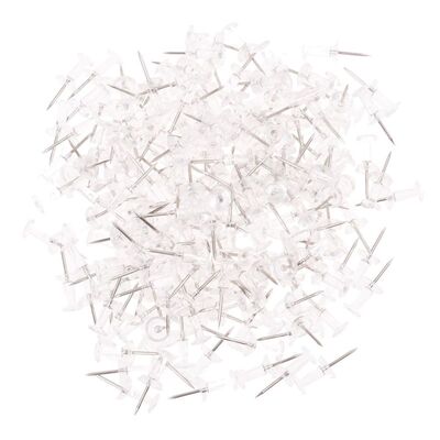 200 x Clear Push Pins Transparent Plastic