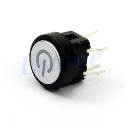 Power Symbol Momentary Latching Case Switch Push Button Blue