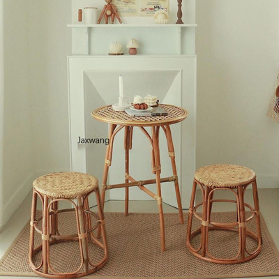 Rattan Living Room Chair Retro Small Rattan Chair for