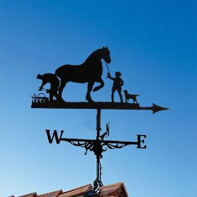 Iron Farmhouse Weather Vane Roof Mount Wind Direction