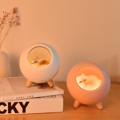USB Cute Cat House Touch Dimming LED Night Light Kid Baby Be