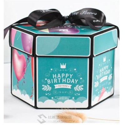 new hexagon Surprise Explosion Box DIY Handmade Scrapbook Ph