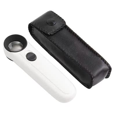 40X 21mm Pocket Jewelry Magnifier LED Light Handle Jeweler G
