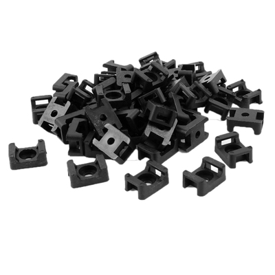 100pcs Wire Buddle Cable Tie Mount Saddle Black