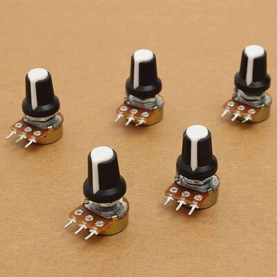 5Pcs 10K ohm Linear Single Rotary Potentiometer 15mm Resisto