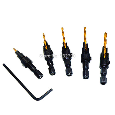 5pcs Woodworkers Countersink Drill Bit #5 #6 #8 #10 #12 Coun