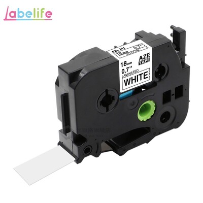 TZe-241 laminated label tape 18mm Black on White tz241 tze-1