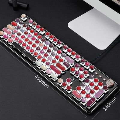 104 Keys Abs Keycaps Lipstick Mixed Color Electroplating
