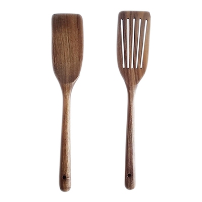 Hot 2Pcs Long-Holder Bureaucracy Cooking Flavors Pan Teak