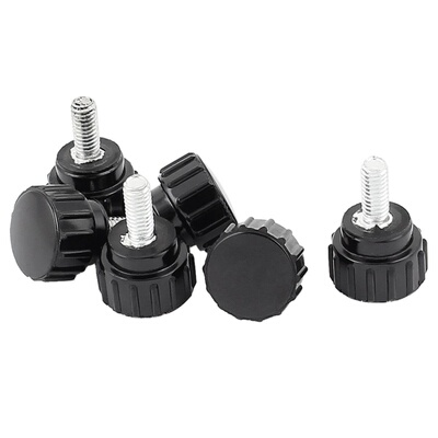 6 Pcs M4x10 Threaded Knurled Thumbscrew Grip Knobs Thumb Scr