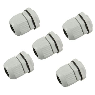 5 x M20 20mm White Compression Cable Stuffing Gland Lock