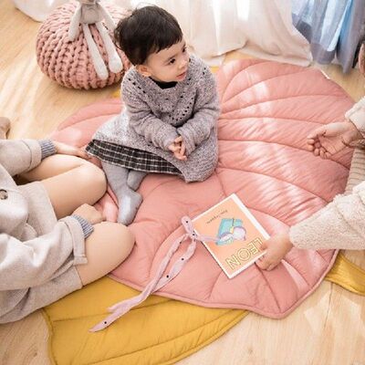 Nordic Leaf Rug Soft Cotton Floor Mat Rugs Baby Kids