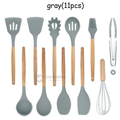 9/10/12 Pcs Silicone Cooking Tools Kitchen tensils Set Bambo