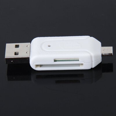 USB 2.0 + USB Micro OTG SD Card Reader Cell Phone Tablet PC