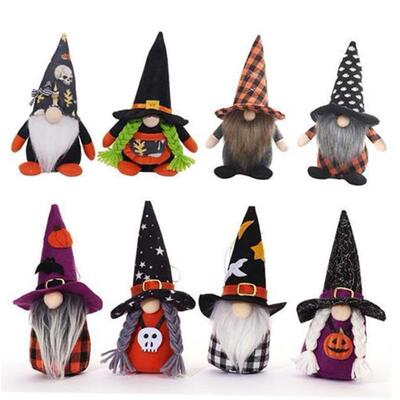.Halloween Gnome Plush Halloween Decoration for Home Handmad