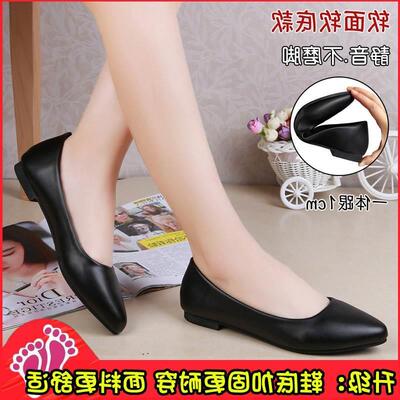 Comfortable work black shoes for women flat shoe工作平底鞋女