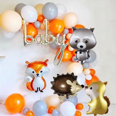 Cute Animal Balloons Raccoon Fox Helium Ballon Happy