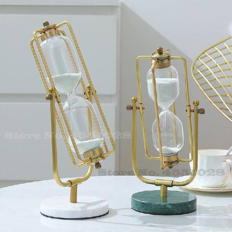 European Metal Glass Hourglass Timer Rotation 60 Minutes_虎窝淘