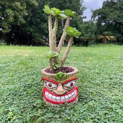 Hawaii Tiki Flower Pot For Office Garden Home Decoration