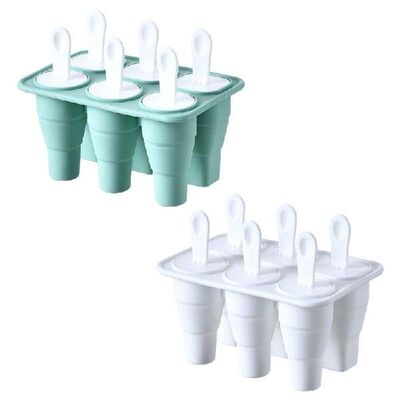 6 Cavities Folding Ice Pop Mould Ice Cream Mold Silicone