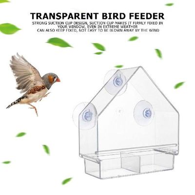 Window Bird Feeder House Shape Weather Proof Transparent