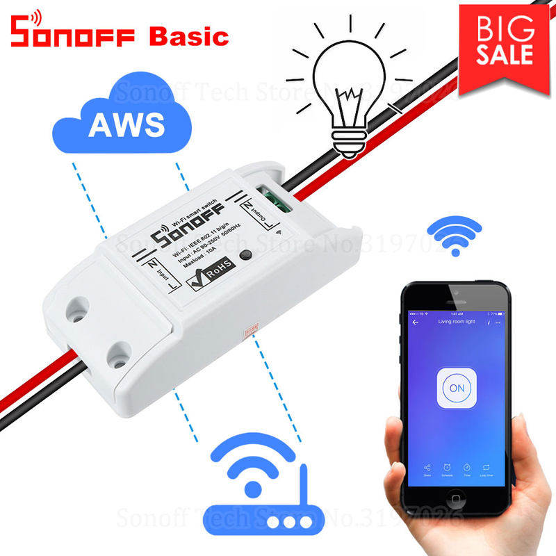 Itead Sonoff Basic R2 Wifi DIY Smart Wireless Remote Switch_虎窝淘
