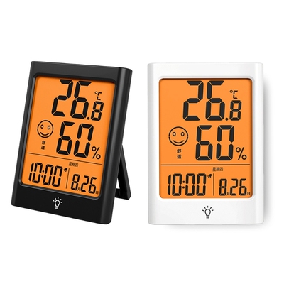 Indoor Hygrometer Humidity Gauge with Time & Date Displa
