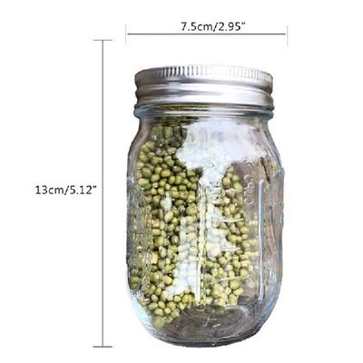 Sprouting Jar with 304 Stainless Steel Screen Lid Wide
