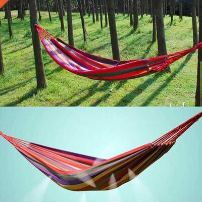 Portable Outdoor Hammock Hang Bed Travel Camping Swing Red