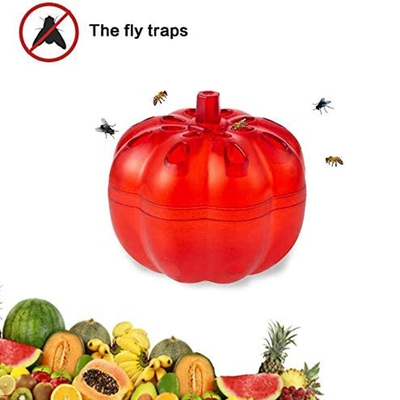 2Pcs Fly Traps Pumpkin Shape Transparent Reusable Pest