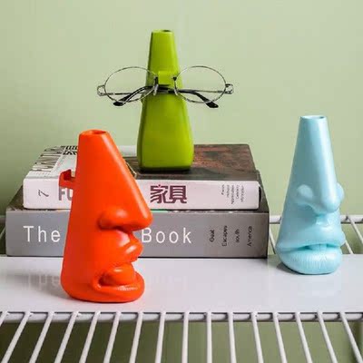 Creative Resin Glasses Holder Statue Face Figurines Modern