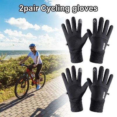 2pair Winter gloves ciclismo Bicycle Full finger luvas