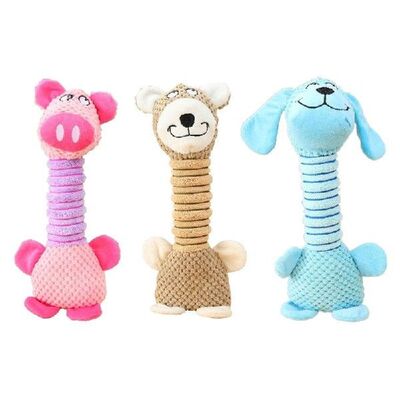 Dog Chewing Toy Plush Teething Animal Interactive Pet Bone