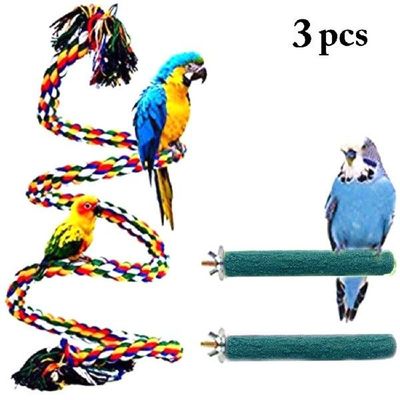 3pcs Bird Toys Parrot Perch Toy Bird Cage Parrot Bite