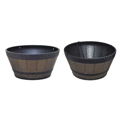 1pc Resin Barrel Plant Flower Hanging Pot Basket Indoor