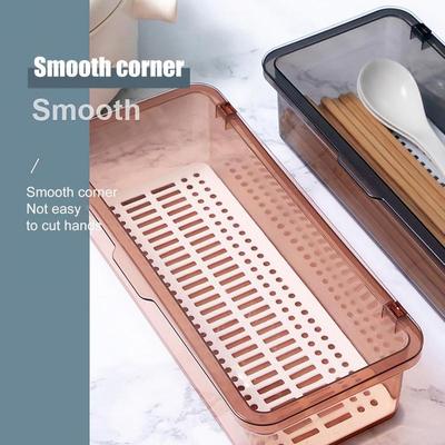 2021 Transparent Chopsticks Storage Box Drawer Organiser