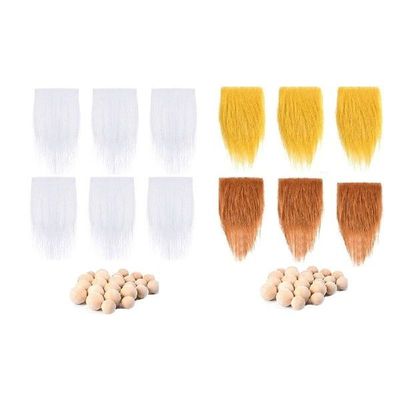Precut Gnome Beards and Wood Balls Set Easter Spring Summer